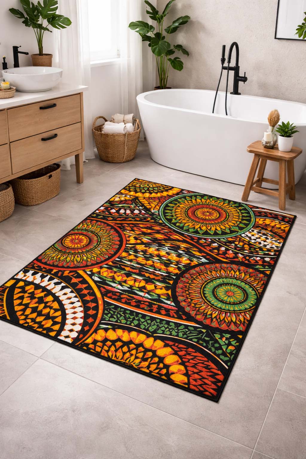 The Best African Print Rugs for a Stylish, Cozy Bathroom